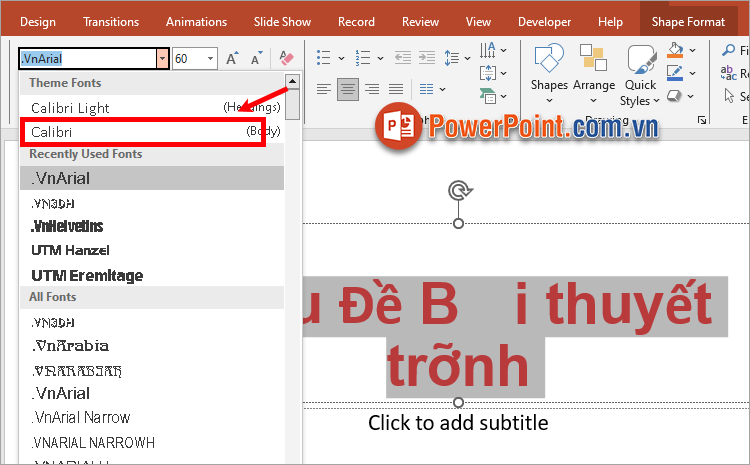 Cách sửa lỗi font chữ trong PowerPoint khi tải về